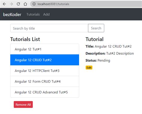 Angular 12 Crud Application Example With Web Api Bezkoder