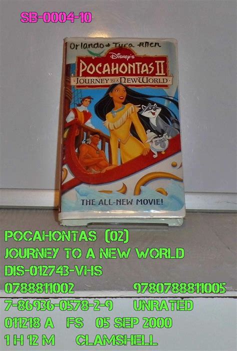 Pocahontas Ii Journey To A New World Vhs Pocahontas