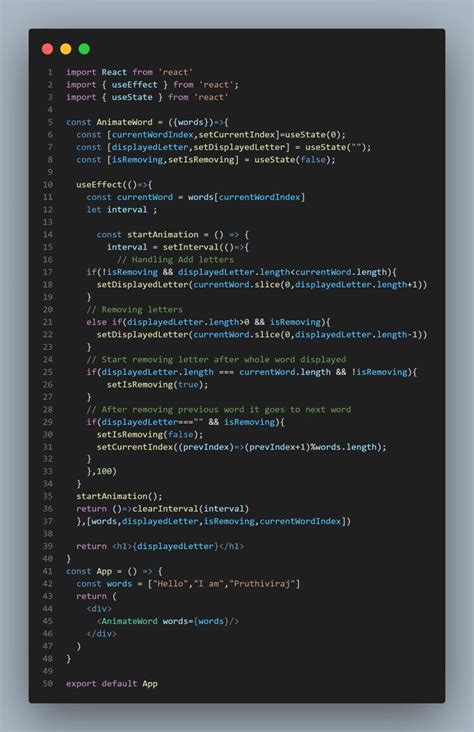 Pruthiviraj Rao On Linkedin React Javascript Webdevelopment Frontend Coding Animation