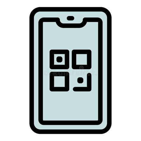 Phone Qr Code Icon Outline Vector Digital Scanner Stock Illustration Illustration Of Mobile