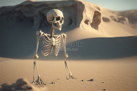 모래에 묻힌 해골 사진 무료 다운로드 Lovepik