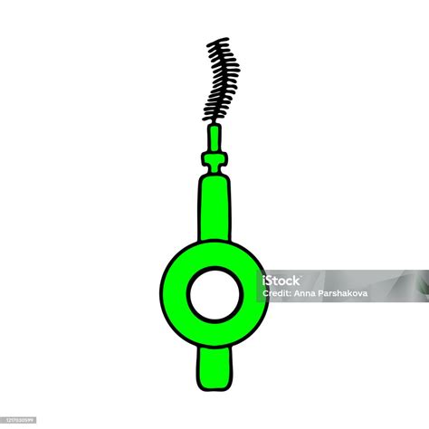 치간 브러시 치열 교정 중괄호 파이프 클리너 치과 제품 개인 구강 위생 가정 욕실 검은 윤곽선 흰색 배경 아이콘과 색상 벡터 격리 평면 낙서 현실적인 그림 0명에 대한 스톡