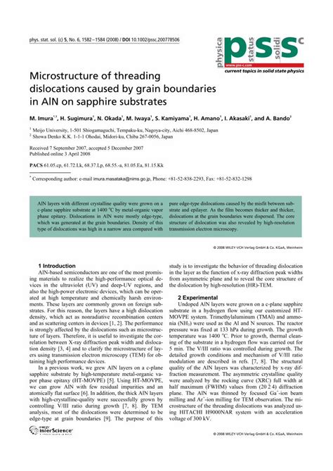 Pdf Microstructure Of Threading Dislocations Caused By Grain Pdf Microstructure Of Threading Dislocations Caused By Grain