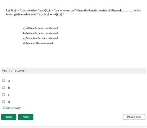 solved let p x x is a teacher and q x x is