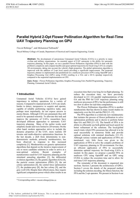 Pdf Parallel Hybrid 2 Opt Flower Pollination Algorithm For Real Time