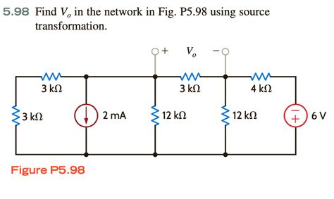 solved 5 98 find v in the network in fig p5 98 using