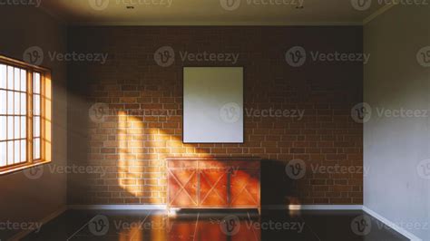 Illuminated Empty Space With Furniture And Wall Decor D Rendering Stock Photo At Vecteezy