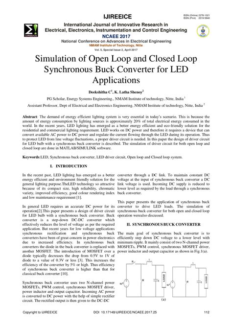 Pdf Simulation Of Open Loop And Closed Loop Synchronous Buck