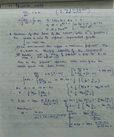 Differential Equations Population Model