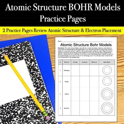 Bohr Model Worksheets Bohrs Nuclear Atom Atomic Model Activity