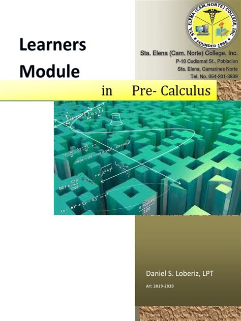 Pre Calculus Module Pdf Trigonometric Functions Ellipse