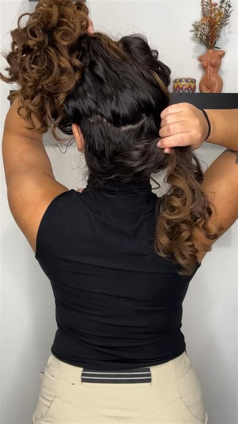 Ponytail Hack On Curly Hair Curly Hairstyles Curly Hairstyle Long