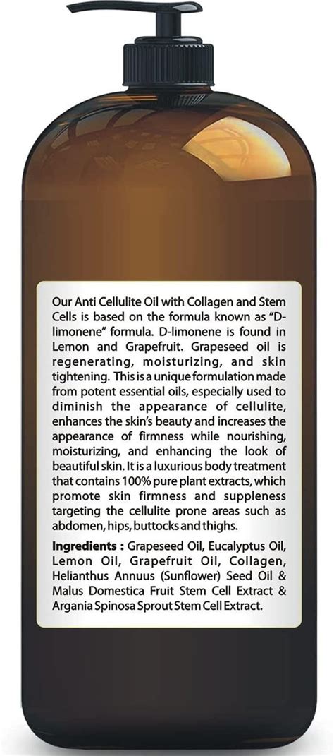 Natural Anti Cellulite Massage Oil Infused W Collagen And Stem Cell First Botany