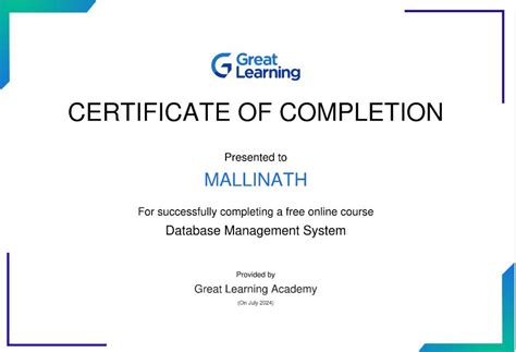 Mallinath B On Linkedin Dbms Course Completion Certificate