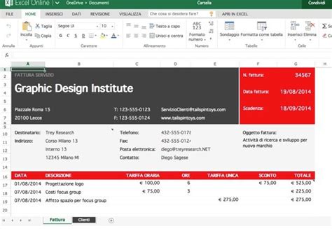 Modello Fattura Excel Salvatore Aranzulla