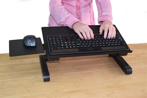 WorkEZ Keyboard And Mouse Tray Ergonomic Adjustable Height Angle Negative Tilt Sit To Stand Up