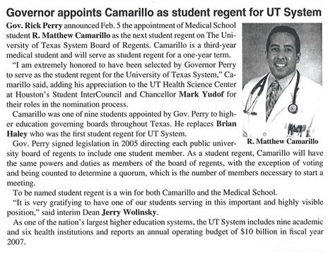 Randal M Camarillo M D The University Of Texas System