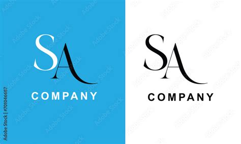 Minimal And Unique Sa Letter Logo For Business And Corporate Identity