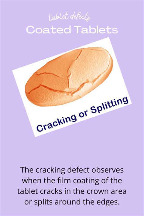 Coated Tablet Defect Cracking Or Splitting Tablet Splits The Crown
