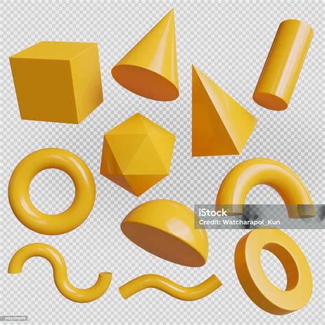 Render 3d Dari Koleksi Bentuk Geometri Foto Stok Unduh Gambar