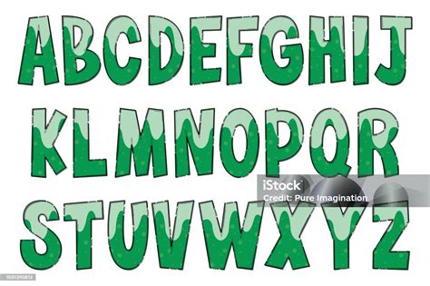 수제 녹색 맥주 편지 컬러 크리에이티브 아트 타이포그래피 디자인 가공의 인물에 대한 스톡 벡터 아트 및 기타 이미지 가공의