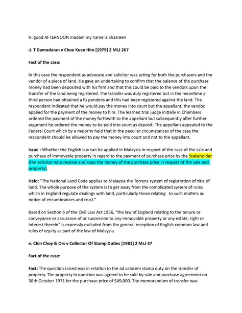 mls tut 1 present malaysian legal system t1 hi good afternoon madam