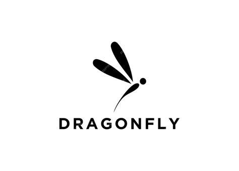 잠자리 로고 디자인 벡터 일러스트 레이 션 프리미엄 벡터