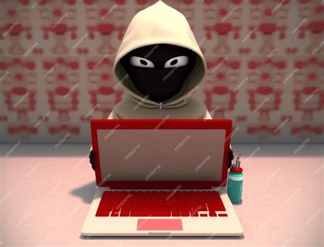 Premium Photo Cute Anonymous Hacker With Hoodie Using Computer Laptop Concept Of Ethical