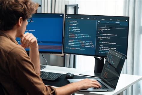 Premium Photo It Developer Working Online Software Development Coding