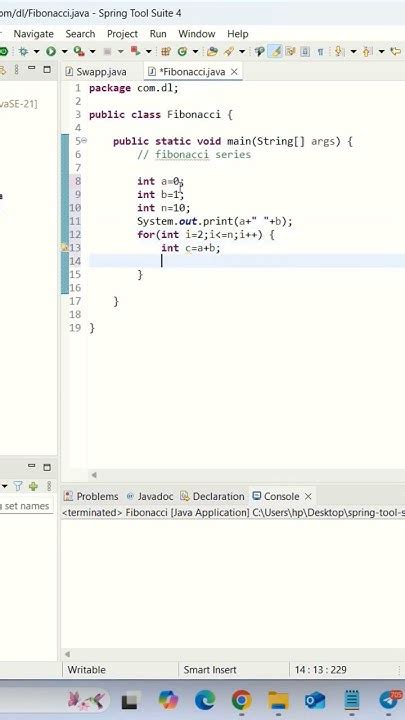 Fibonacci Series Using Java Core Javafibonacci Series Viralshorts Video Youtubeshorts