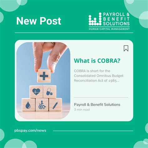 Payroll And Benefit Solutions On Linkedin Do You Know What Cobra Is