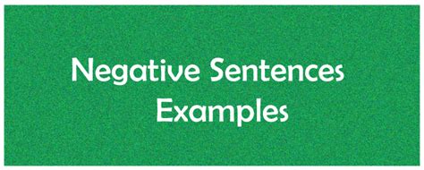 Negative Sentence Examples Tpoint Tech