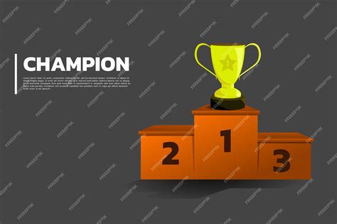 연단 순위에서 골든 트로피 컵 상 프리미엄 벡터