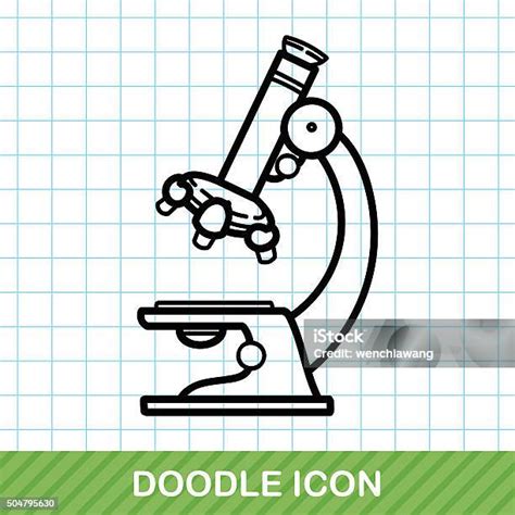 Microscope Doodle Stock Illustration Download Image Now Backgrounds Biology Computer