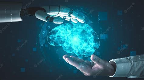 Premium Photo Futuristic Robot Artificial Intelligence Enlightening Ai Technology Concept