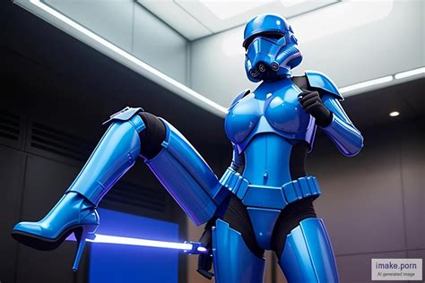 IMake Porn Star Wars Female Very Shiny Blue Stormtroopers Helmet With Big