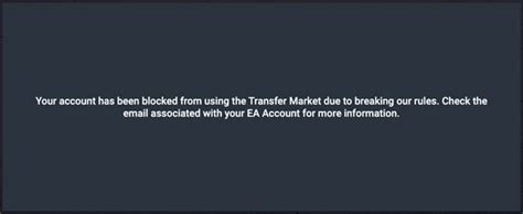 Your Account Has Been Blocked From Using The Transfer Market Fc 24