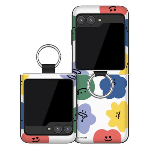 Tc Z플립345 트라이코지 고리형 마그네틱 카드도어범퍼케이스 와글와글 패턴 Tc 에이블리