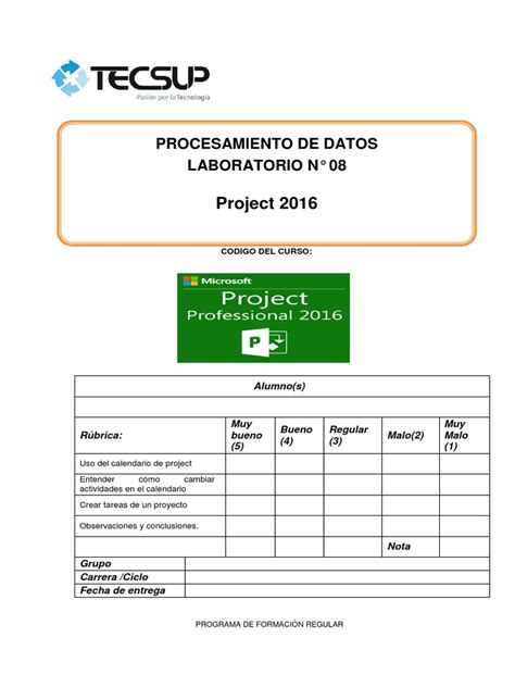 Lab08 Project2016 3 Pdf Planificación Informática