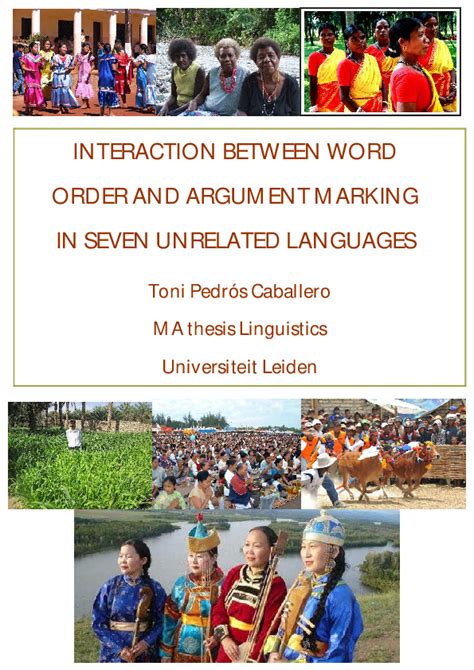 Pdf Interaction Between Word Order And Argument Marking In Seven Unrelated Languages Tuvan