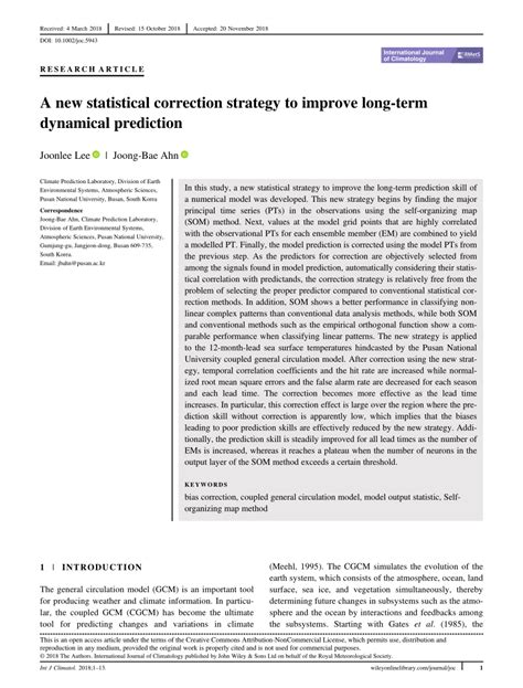 pdf a new statistical correction strategy to improve long‐term