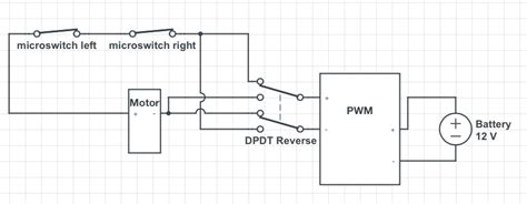 Switches Circuit With Reversing Polarity And Two Microswitches