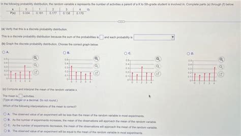 Solved In The Following Probability Distribution The Random