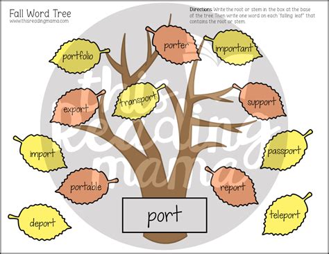 Autumn Tree Morpheme Mat This Reading Mama