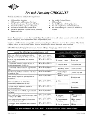 Pre Task Plan Template Fill Online Printable Fillable Blank PdfFiller