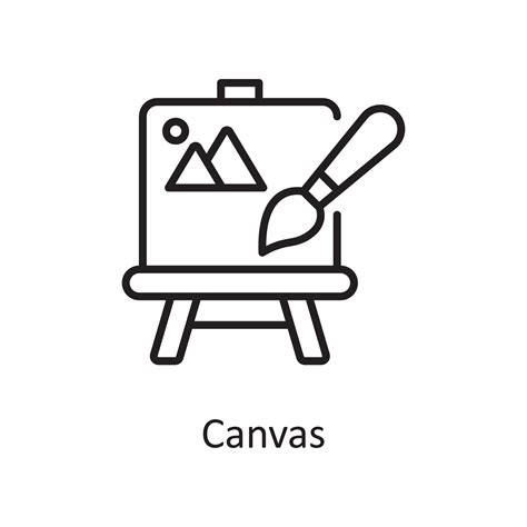 Canvas Vector Outline Icon Design Illustration Design And Development Symbol On White