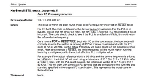 AK H Potential Error In I C Boot Parameter Table In Datasheet SPRS G Processors Forum
