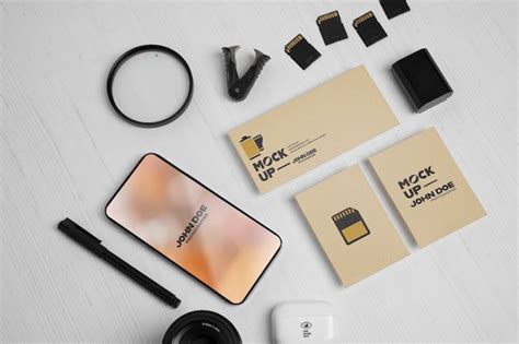 Premium PSD Assortment Of Tech And Items Mock Up Used For Photography
