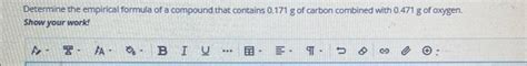 Solved Determine The Empirical Formula Of A Compound That Chegg