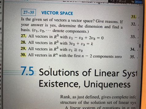 Solved Sen PDF Word Word е F VECTOR SPACE Chegg com